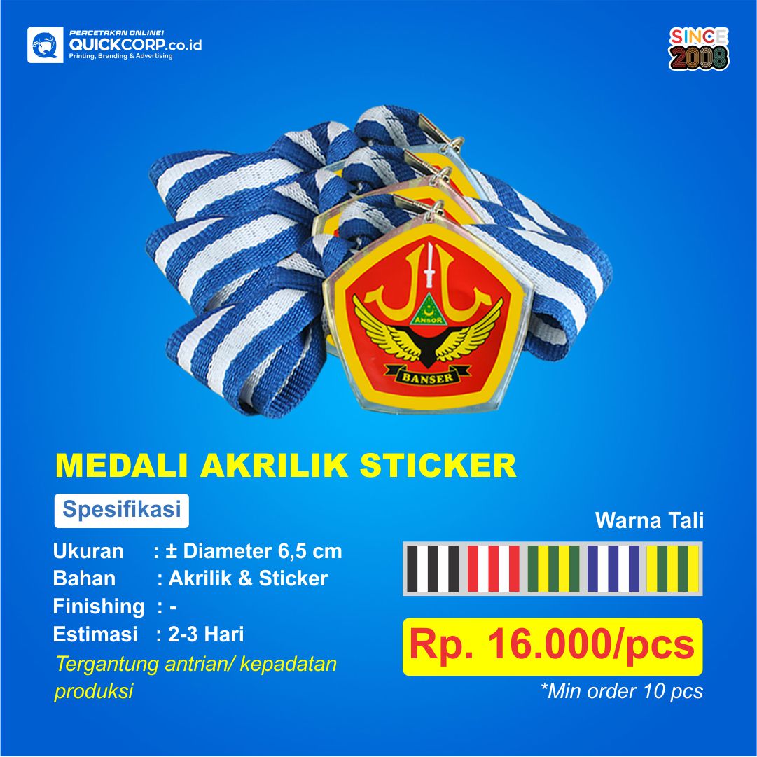 Medali Akrilik Sticker | QuickCorp