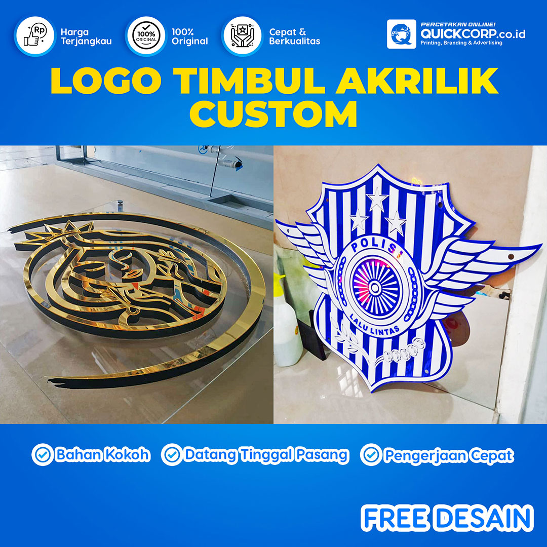 Jual Logo Timbul Akrilik Custom dengan Desain Elegan