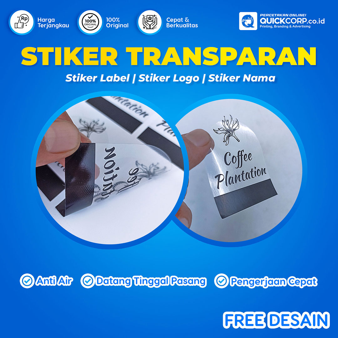 Cetak Stiker Transparan (Sticker Label)