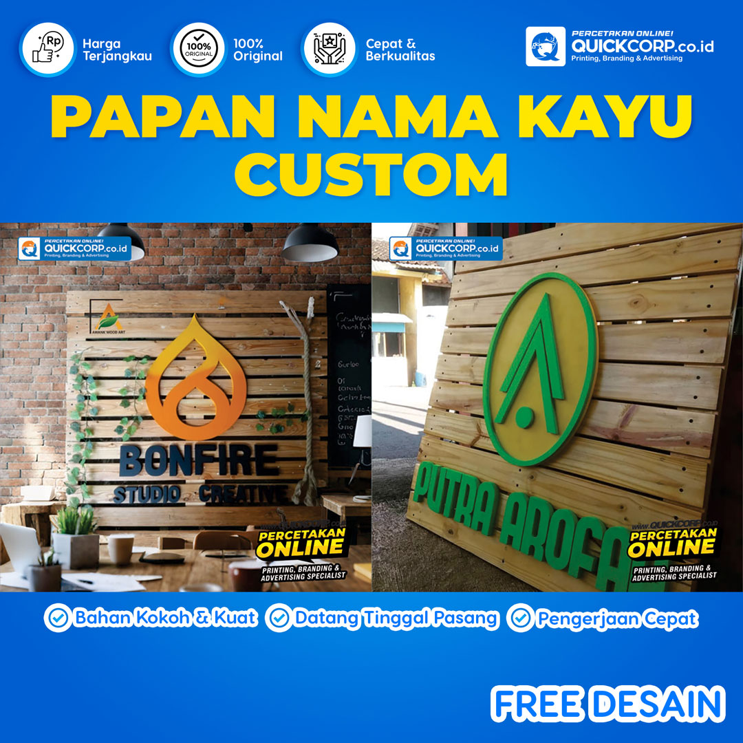 Papan Nama Kayu (Custom) | QuickCorp